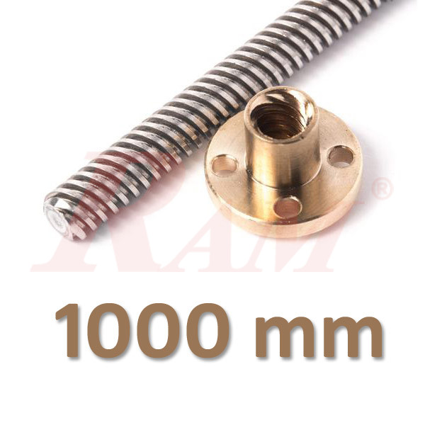 Lead Screw T8 Length 1000mm Dimeter 8mm + 1 nut | RAM Electronics website
